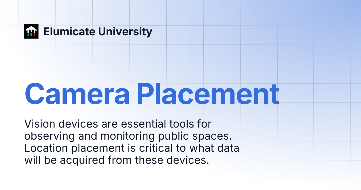 Camera Placement | Elumicate University